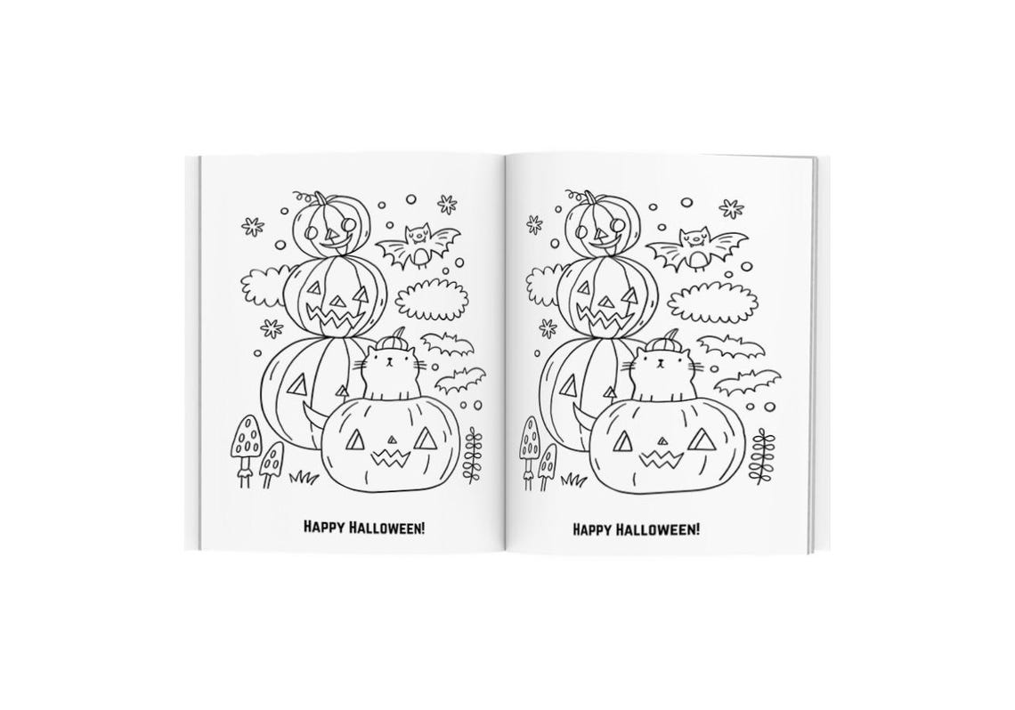Children's Halloween Coloring Sheet, Halloween, Activity Sheet, Spooky ...