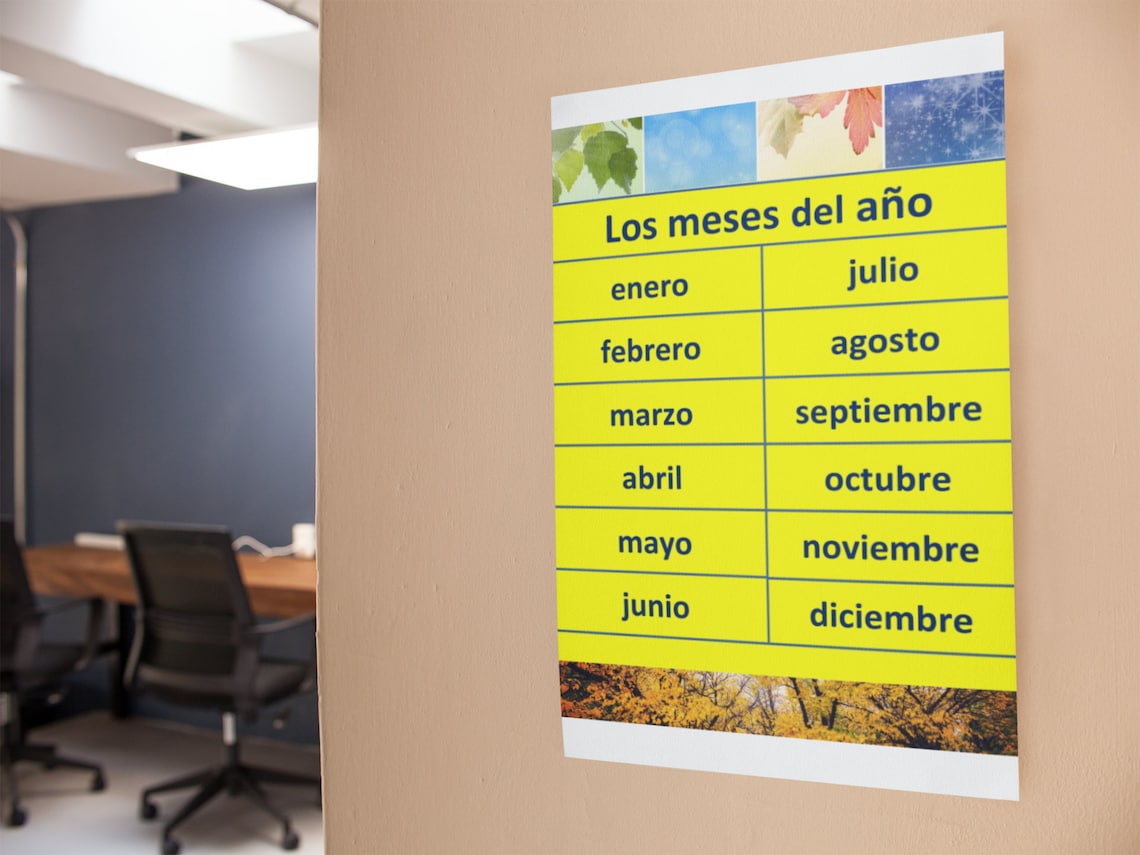 Classroom Poster, Spanish Months of the Year, Los Meses Del Año, Months ...