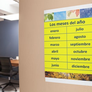 Classroom Poster, Spanish Months of the Year, Los Meses Del Año, Months ...