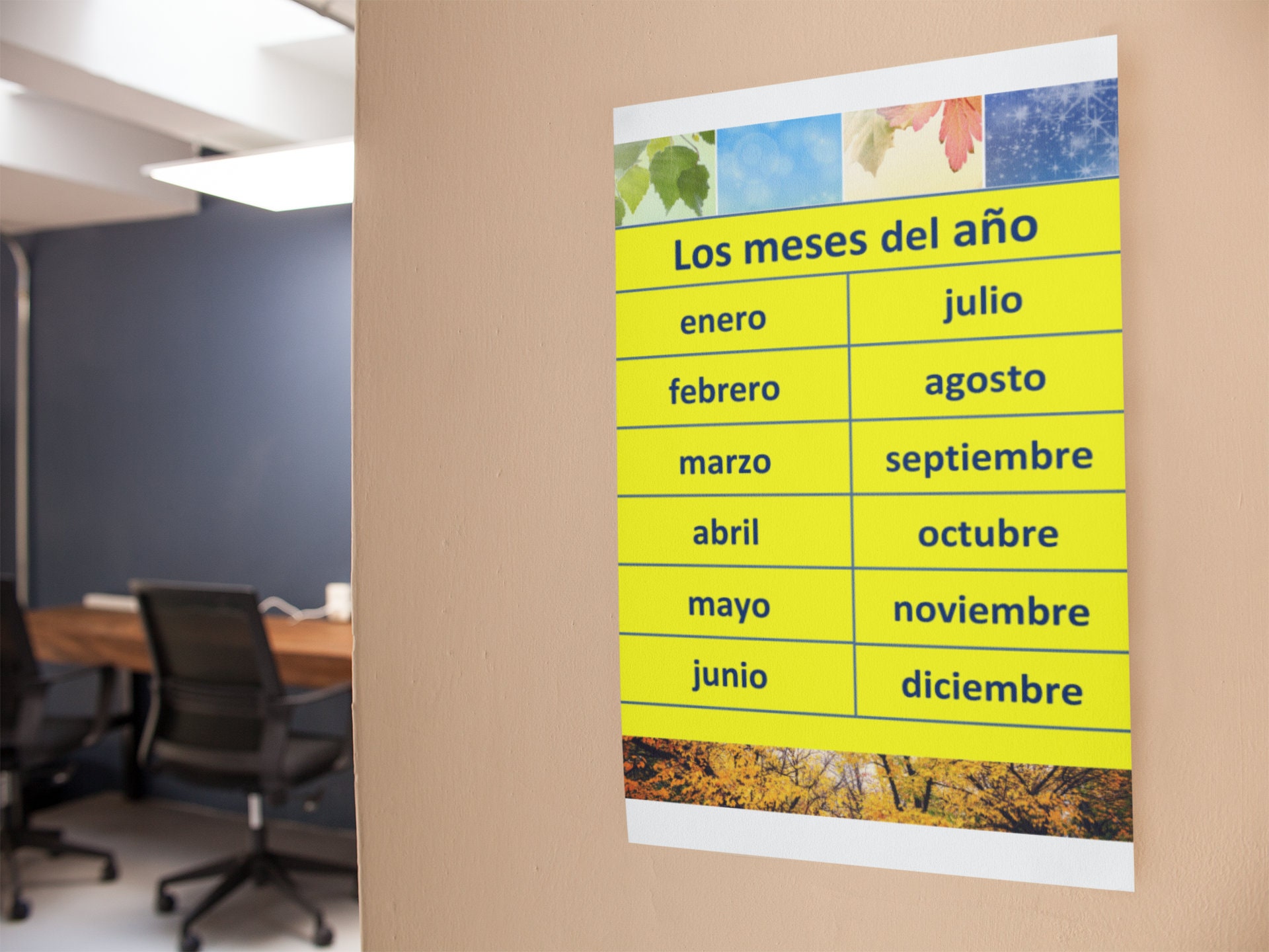 Classroom Poster, Spanish Months of the Year, Los Meses Del Año, Months ...