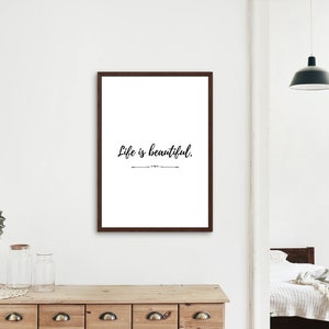 Life is Beautiful, Wall Decor, Wall Print, Digital Print, Digital ...