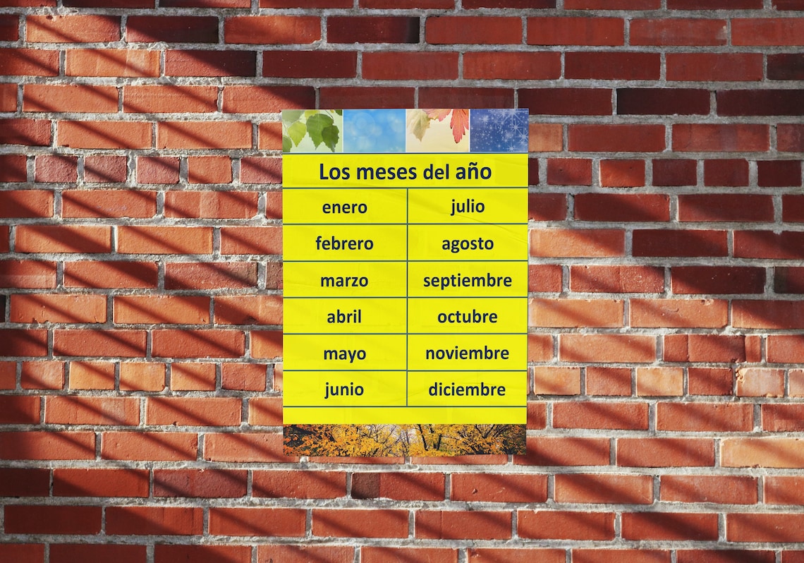 Classroom Poster, Spanish Months of the Year, Los Meses Del Año, Months ...