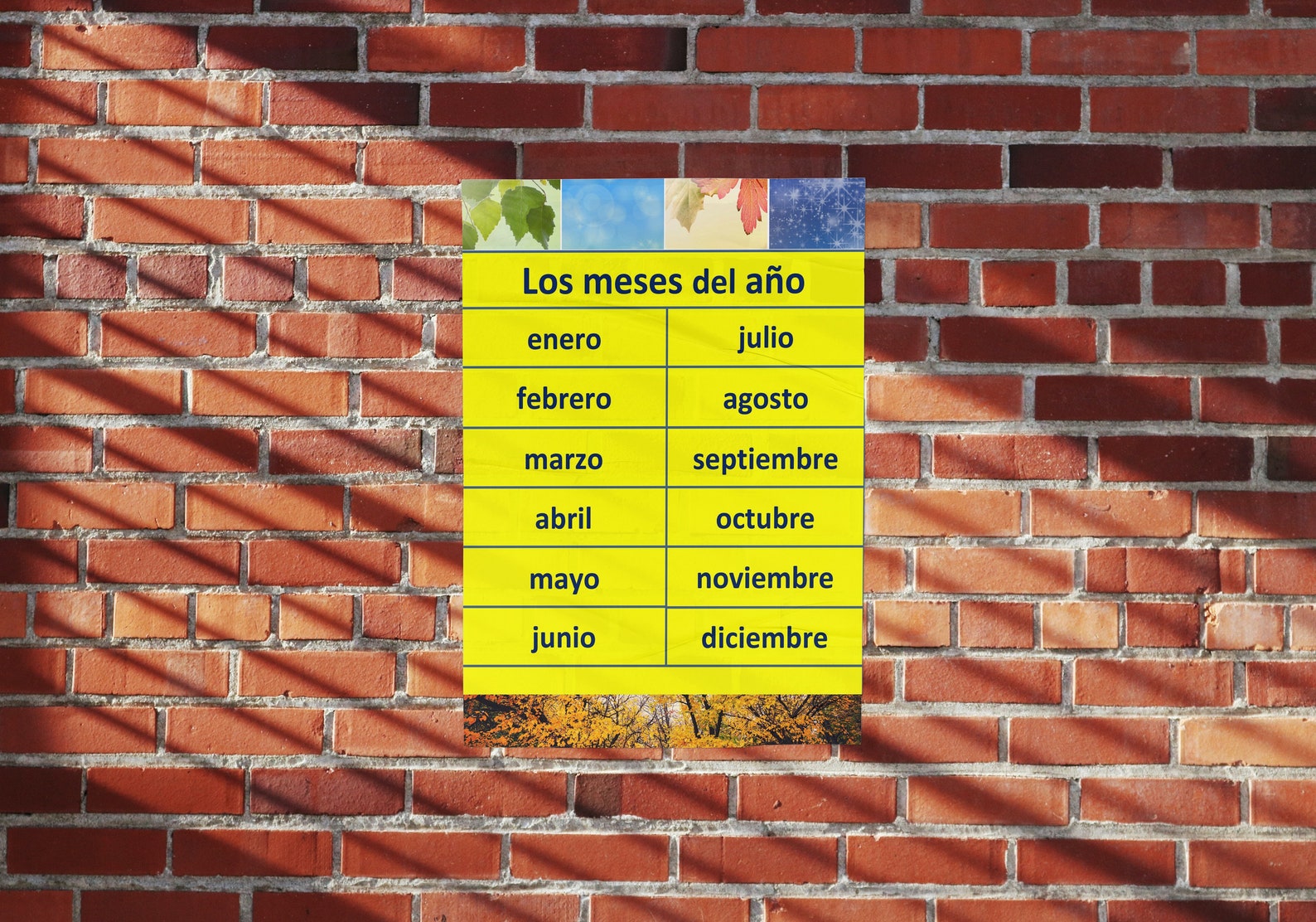 Classroom Poster, Spanish Months of the Year, Los Meses Del Año, Months ...