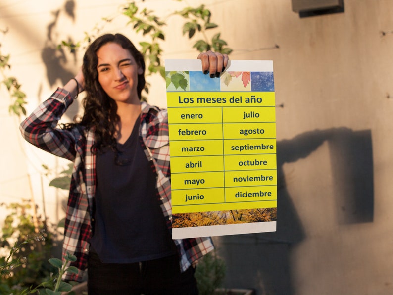 Classroom Poster, Spanish Months of the Year, Los Meses Del Año, Months ...