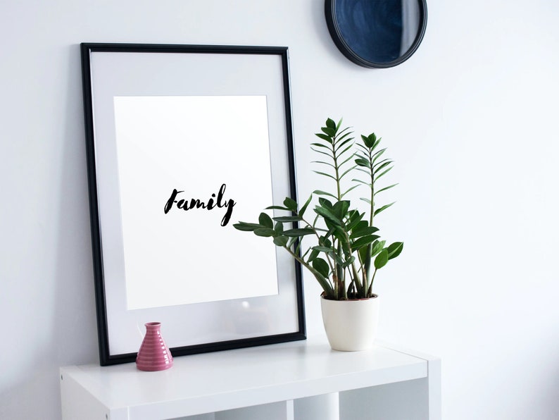 Family Digital Print, Printable, Family Word, Wall Hanging, Wall Poster ...