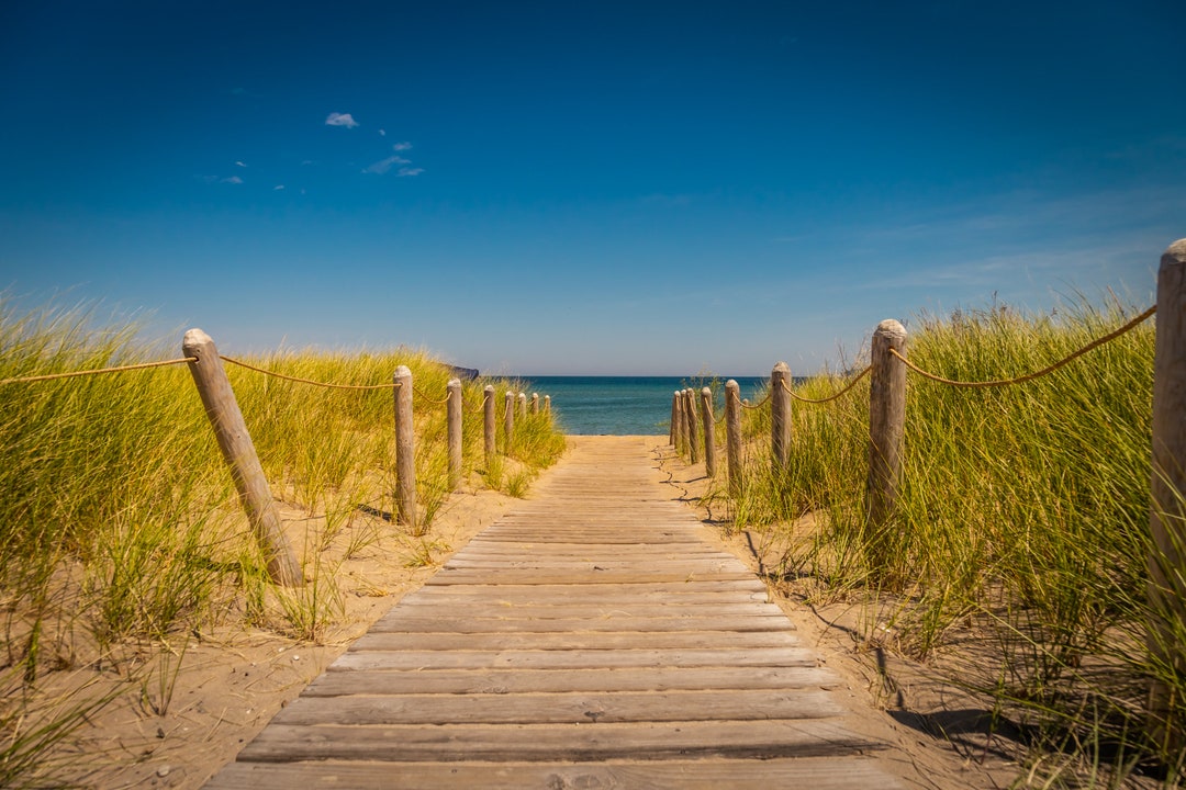 Lake Michigan Beach | Beach Pathway | Nautical | Sandy Walkway to the ...