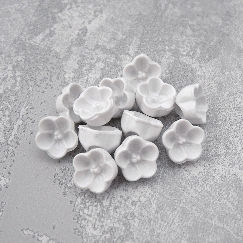 Mini White Flower Buttons - Etsy