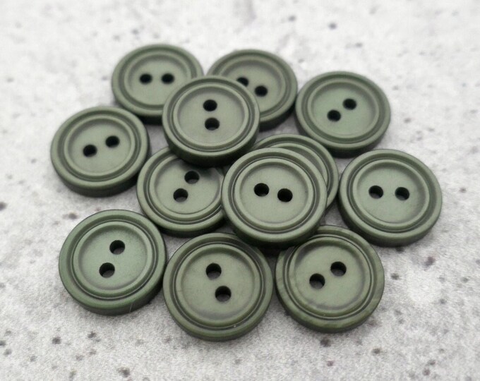 Little Pine Green Buttons, 12mm 1/2 Inch - Small Victory Garden Green ...