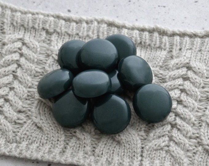 Deep Green Buttons, 22mm 7/8 Inch - Glossy Dark Forest Green Shank ...