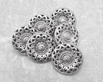 Floral Metal Buttons - Etsy
