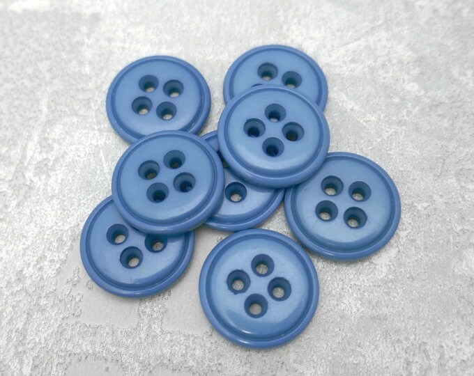 Cornflower Blue Buttons, 19mm 3/4 Inch Big-eyed 4-hole Aphrodite Blue ...