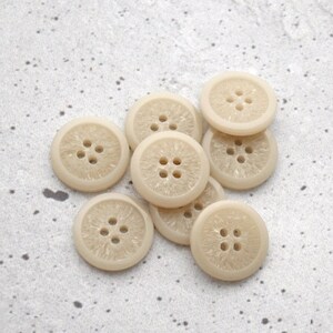 Parchment Beige Buttons, 14mm .55 Inch - Warm Toast Beige Buttons W ...