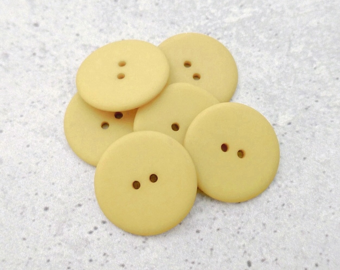 Buttercream Buttons, 10mm 3/8" - Small Rounded Blond Yellow Shanks W ...