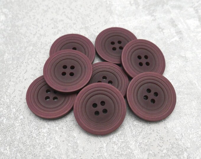 Dark Deco Cherry Red Buttons, 25mm 1 Inch - Muted Matte Garnet Maroon ...