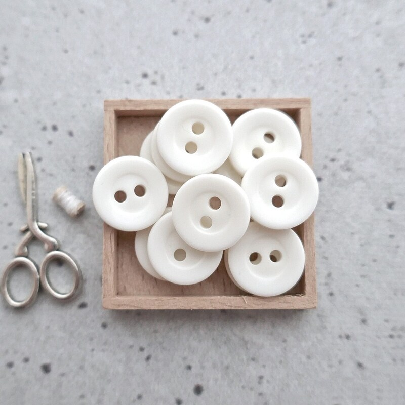 White Buttons 1/2 - Etsy