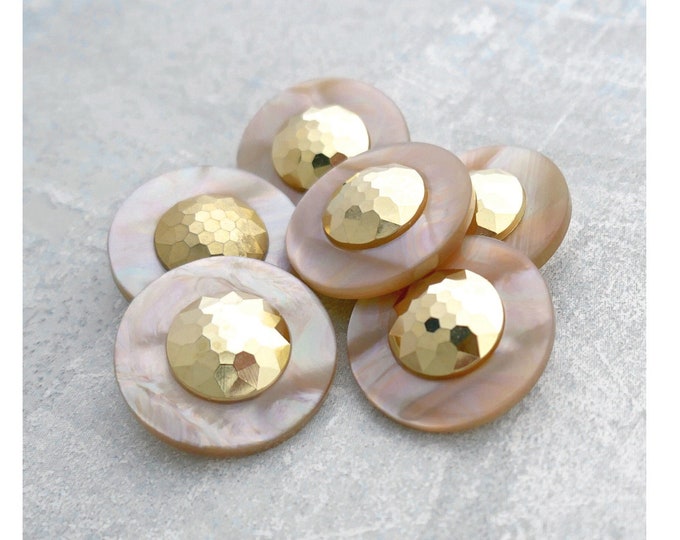 Sparkly Gold Buttons, 23mm .90 in - Domed Gold Shank Buttons on Marbled ...