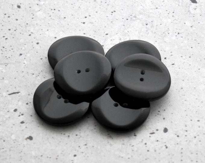 Curved Black Sew-throughs - CHOOSE 28mm 1-1/8", 34mm 1-3/8 in - Glossy ...