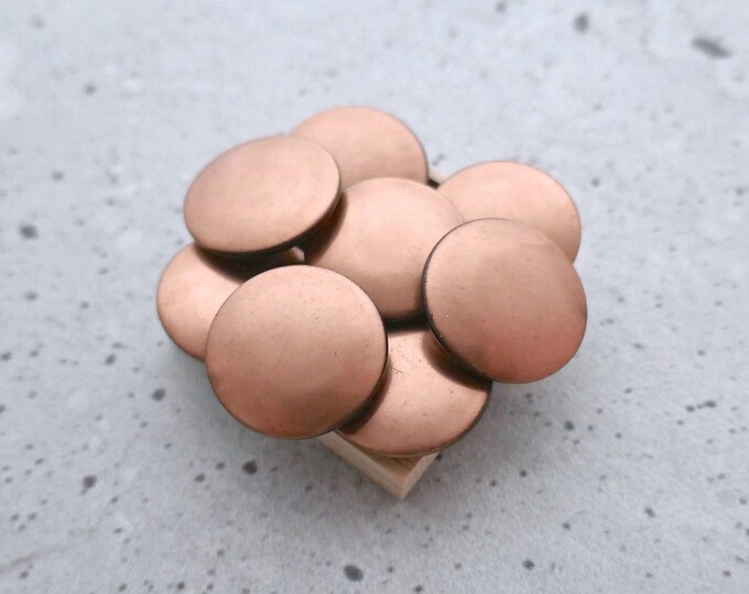 Copper Metal Buttons, 20mm .78 Inch Smooth Top Copper Wrap Shank Sewing ...