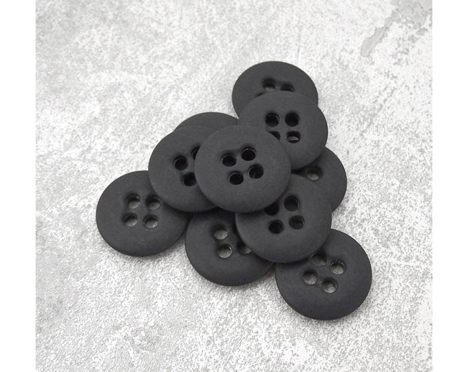 Black Triangular Buttons, 16mm 5/8 in Small Satin Black Triangle Sew ...