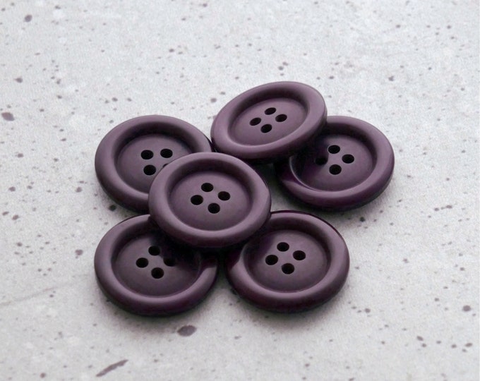 Intense Purple Buttons, 25mm 1 Inch - Deep Orchid Glossy Purple Sewing ...