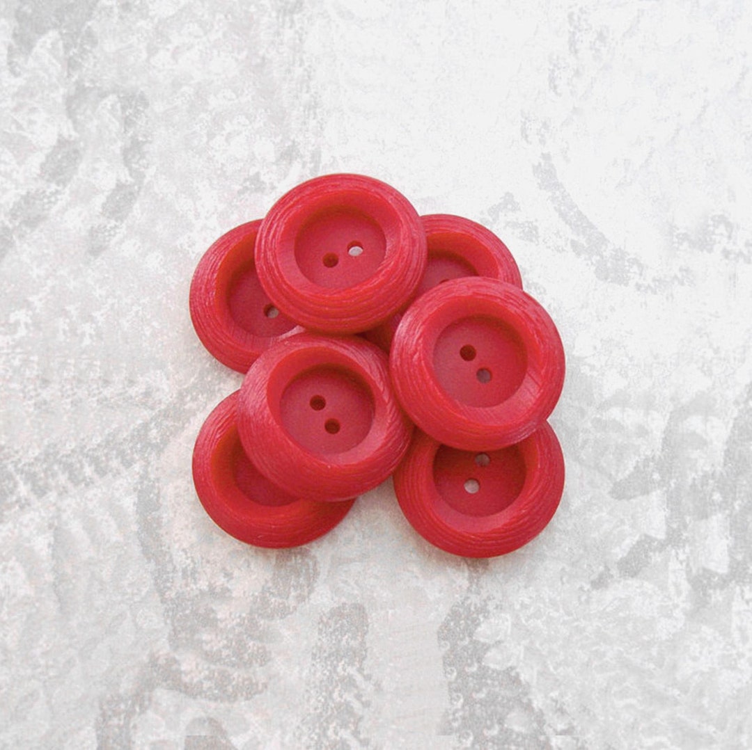 Russet Red Coat Buttons, 27mm 1.06 Inch - Chunky Bright Berry Red ...