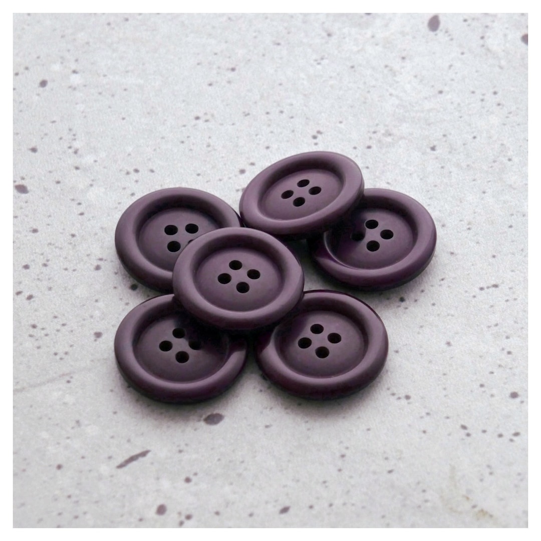Intense Purple Buttons, 25mm 1 Inch - Deep Orchid Glossy Purple Sewing ...