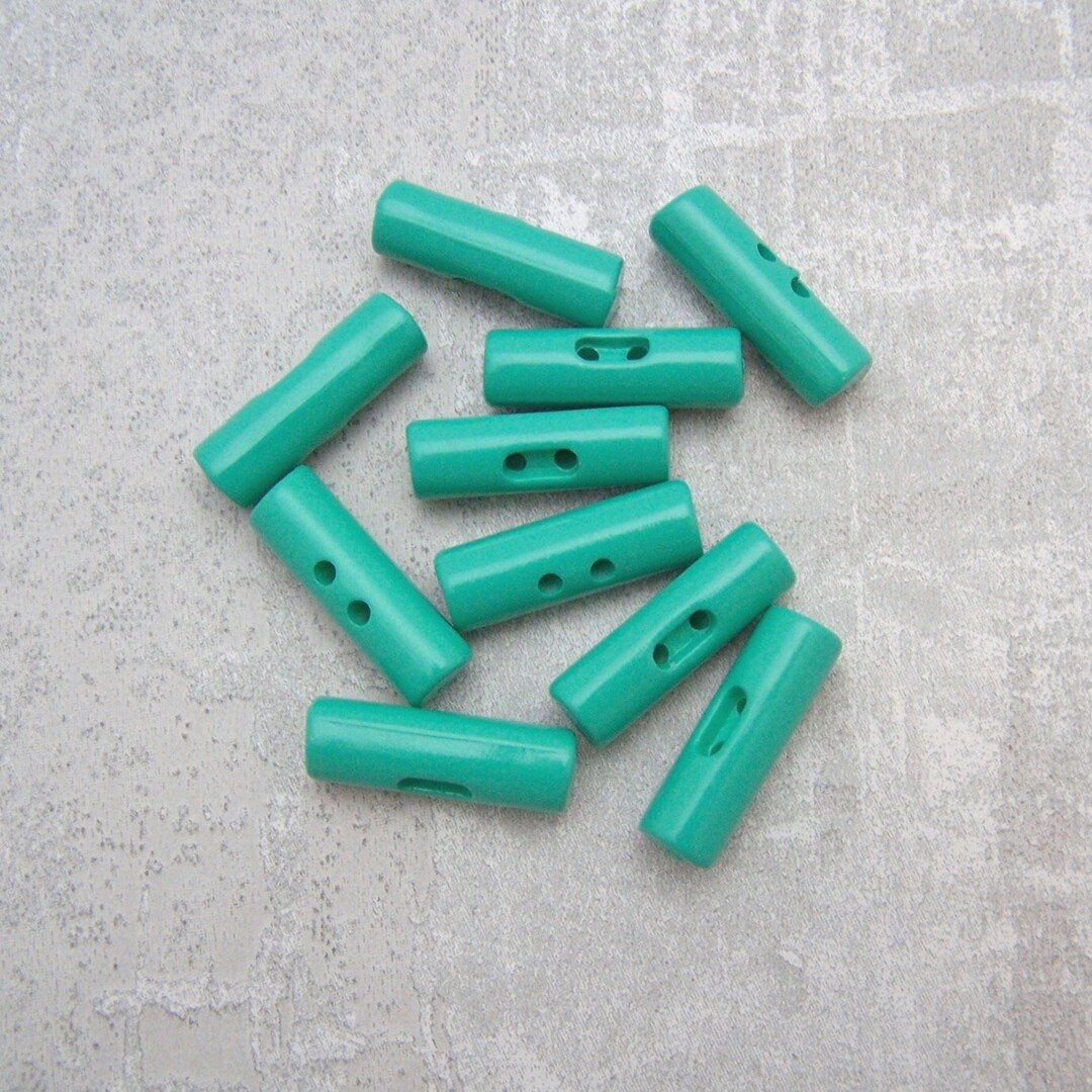 Aqua Cylinder Toggles, 25mm 1 in - Retro Pastel Turquoise Green Toggle ...