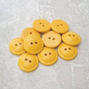 School Bus Yellow Buttons, 19mm 3/4 Inch - Glossy Mustard Yellow Sew ...