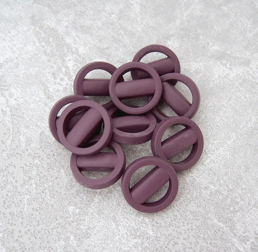 Modern Purple Buttons, 16mm 5/8 Inch Pierced Dark Grape Purple Shank ...