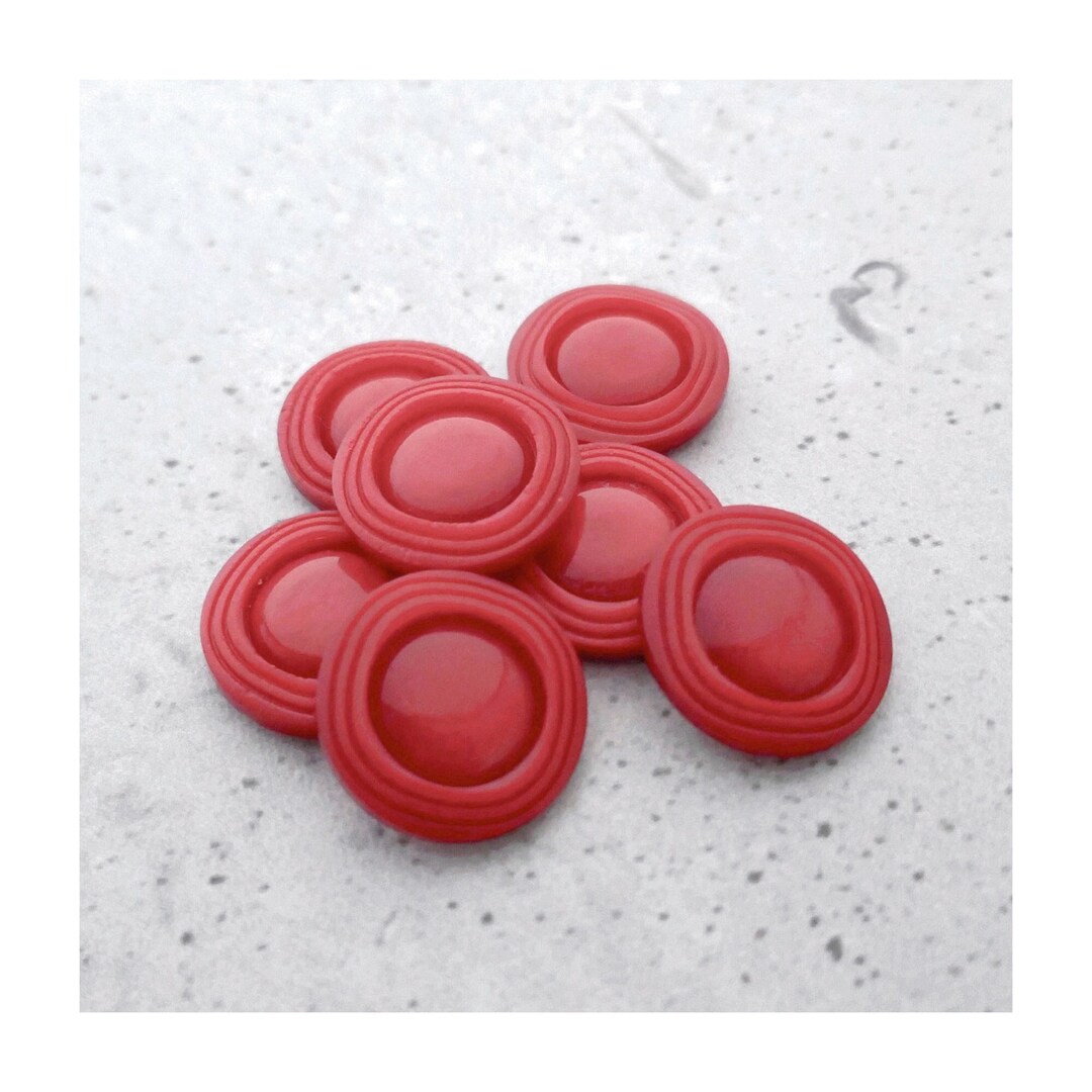 Nouveau Red Buttons, 22mm 7/8 Inch Glossy Inner Glow Red Sewing Buttons ...