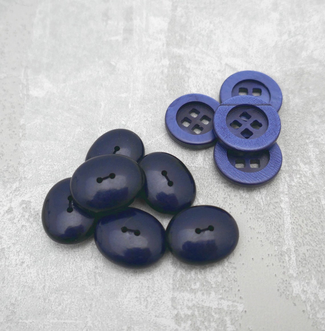 Modern Blue Buttons 22mm 7/8 inch CHOOSE 6 Rounded Oval | Etsy
