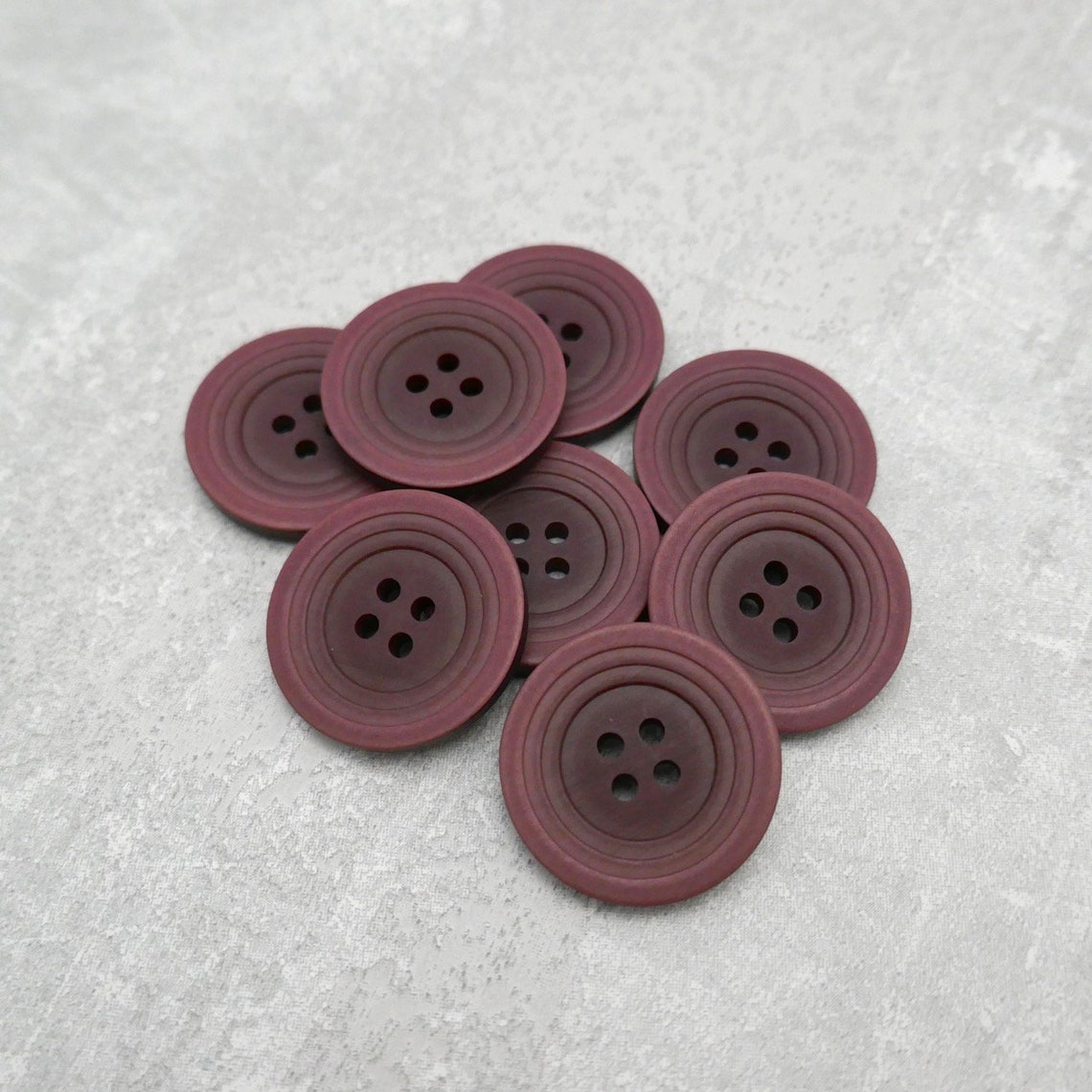Dark Deco Cherry Red Buttons 25mm 1 Inch Muted Matte Maroon | Etsy