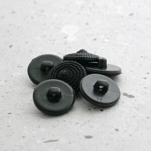 Peaked Black Buttons, 20mm .78 Inch - Carved Coiled Rope Black Sewing ...