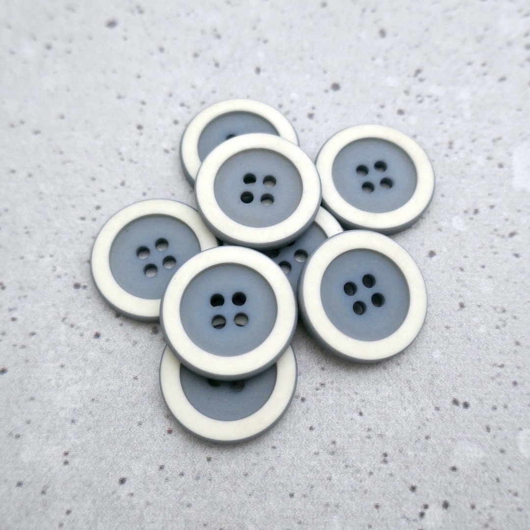 Niagara Blue Buttons, 22mm 7/8 Matte Alpine Blue Buttons W/ White Ring ...