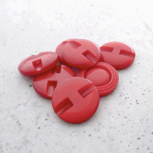 Nouveau Red Buttons, 22mm 7/8 Inch Glossy Inner Glow Red Sewing Buttons ...