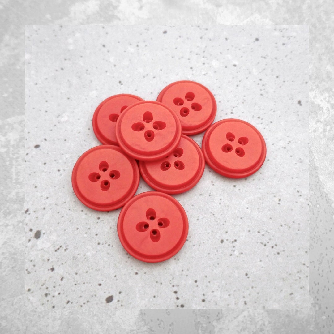 Gladiola Red Buttons, 27mm 1-1/8 Inch - Modern Marbled Sunset Orange ...