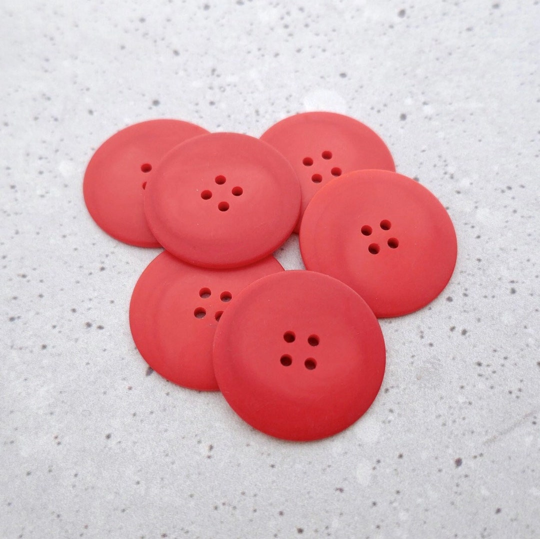 Salsa Red Buttons, 33mm 1.30 Inch - Large Matte Tonal Red Sewing ...