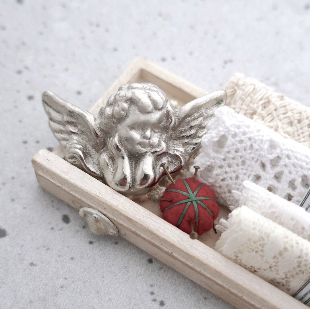 Carved Cherub Buttons, 40mm 1.57 Inch - Hi-relief Silver-tone Guardian Angel Buttons - Vintage ...