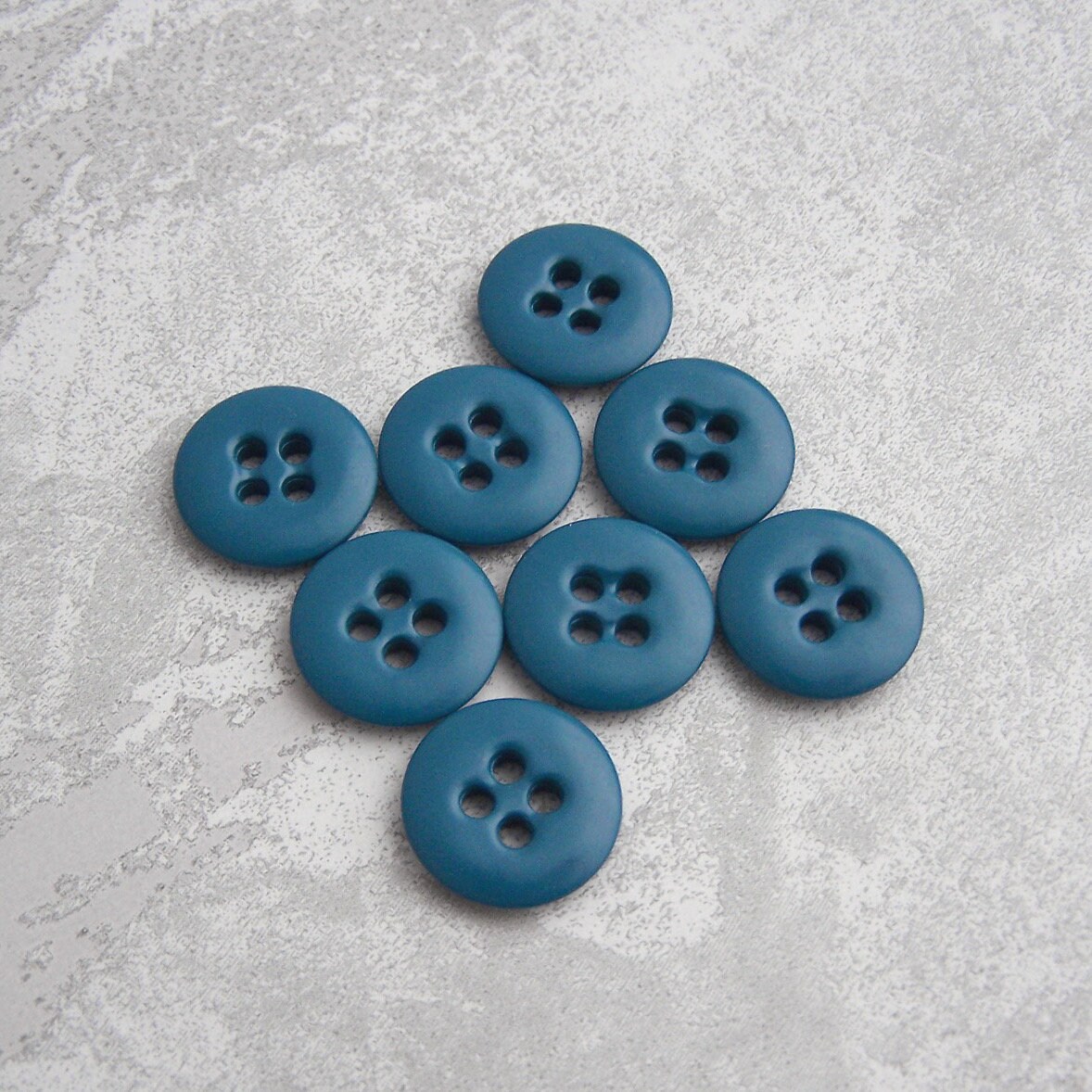 Deep Teal-blue Sewing-buttons, ≈17mm .67" - Smooth Semi-gloss Cerulean ...