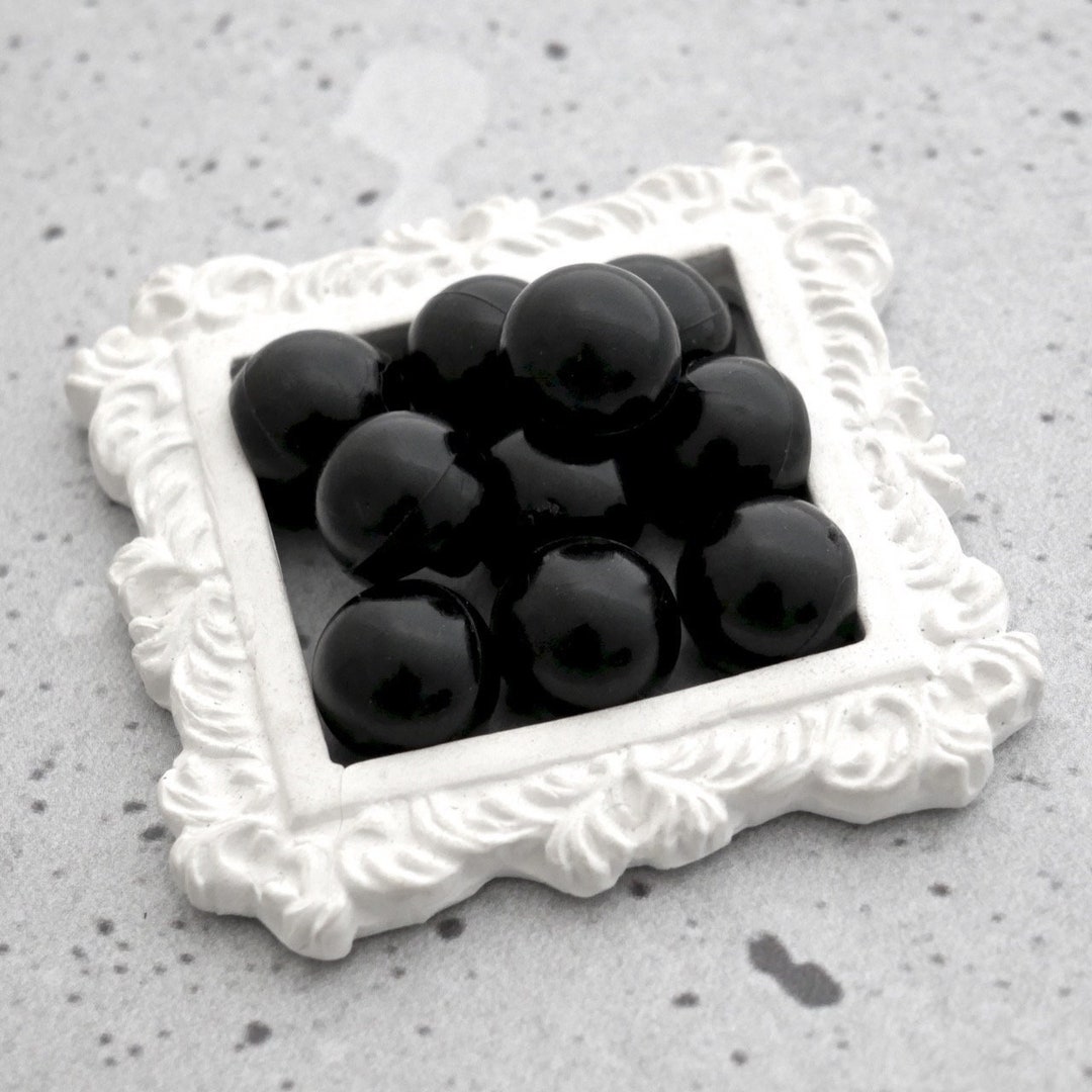 Black Ball Shanks, 12mm 1/2 Inch Glossy Jet Black Spherical Shank ...