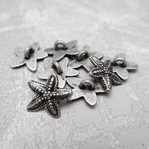 Silver Starfish Buttons, 23mm .90 Inch - Beach Lovin' Starfish Shaped ...