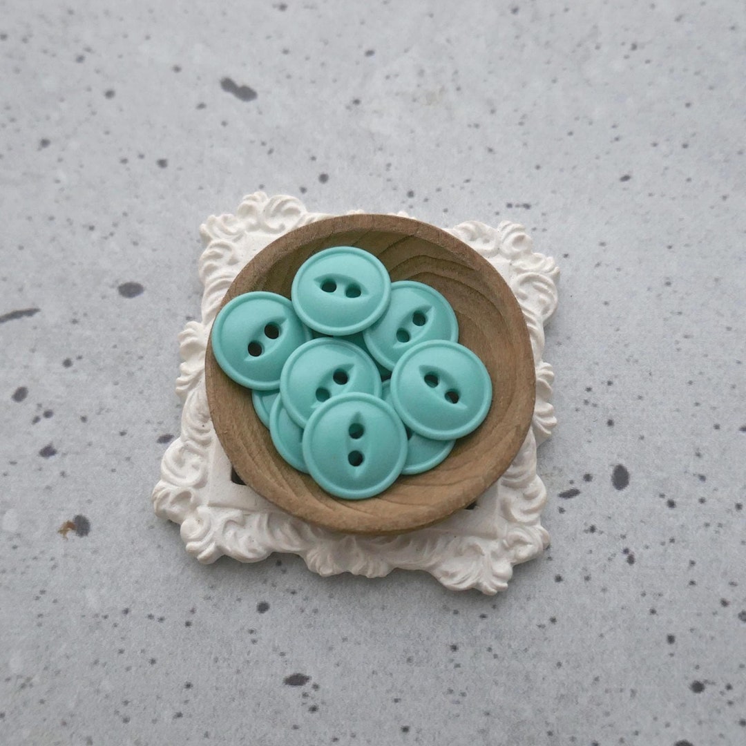 Turquoise Blue Buttons, 14mm .55" - Little Pastel Cyan-blue 2-hole Sew ...
