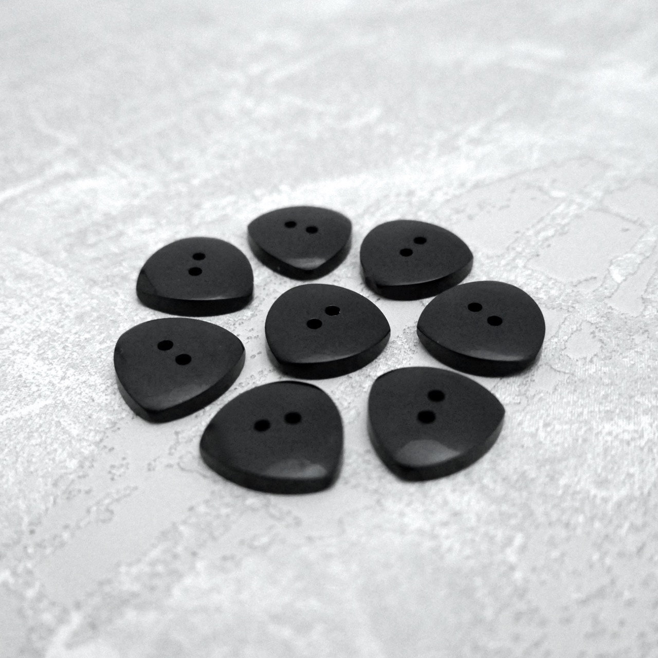 Black Triangular Buttons 16mm 5/8 In. Small Black Satin | Etsy