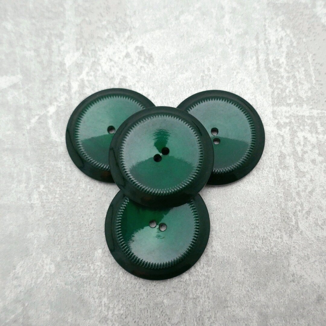 Dark Green Buttons, 34mm 1-3/8 Inch - Deep Pine Green Coat Buttons W ...