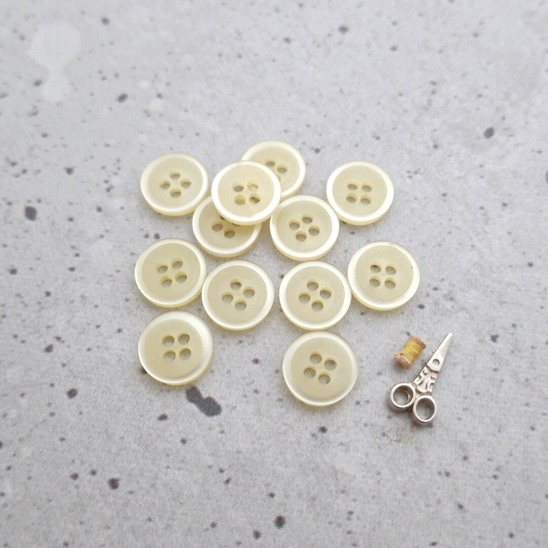 Pale Lemonade Buttons, 12mm 1/2 Inch - Light Pastel Yellow Luminescent ...