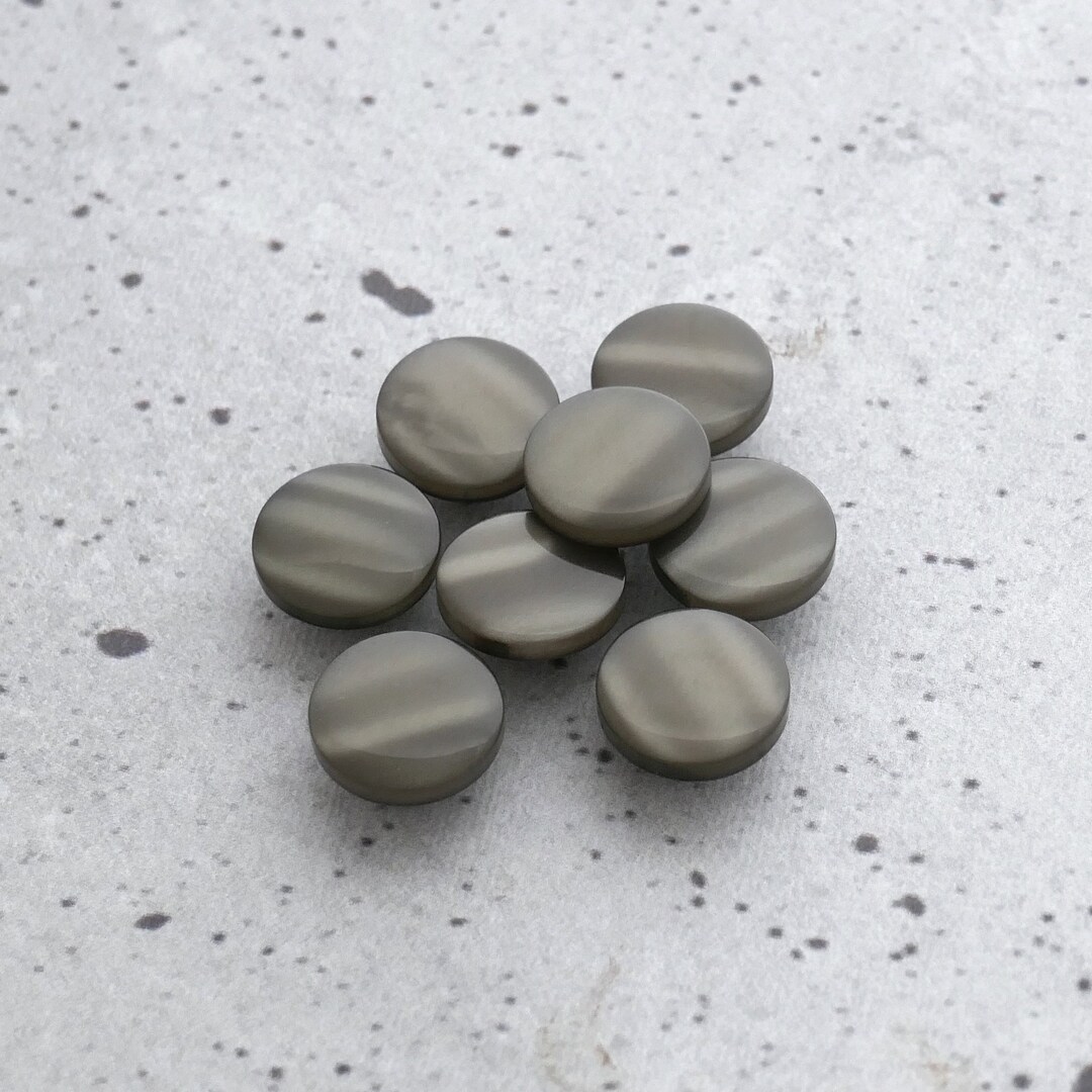 Lucite Grey Buttons, 14mm .55 Inch - Striped Luminescent Dark Quartz ...