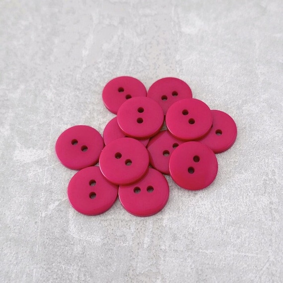 Hot Pink Buttons 15mm 5/8 Inch Smooth Glossy Bright Magenta - Etsy UK