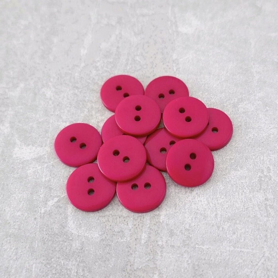 Hot Pink Buttons 15mm 5/8 Inch Smooth Glossy Bright Magenta - Etsy UK