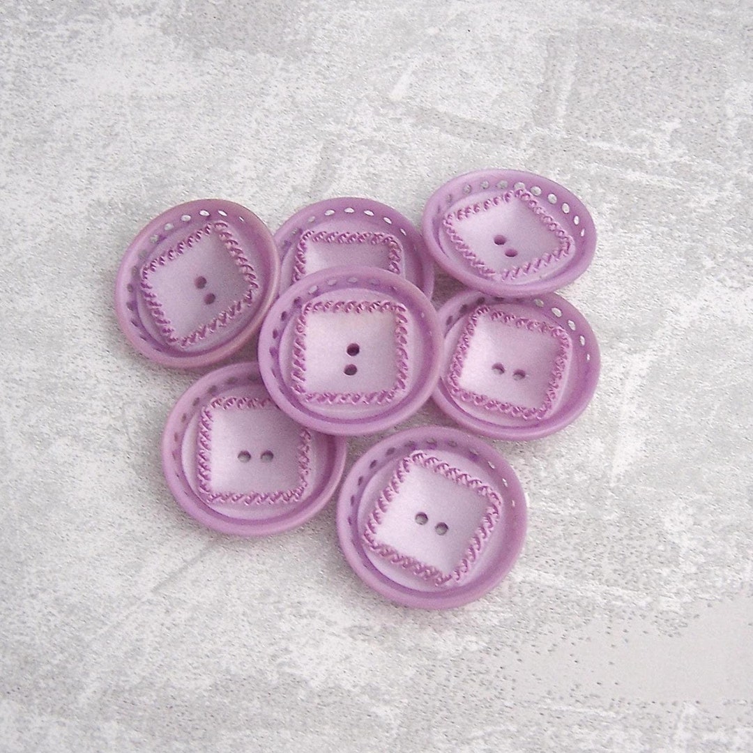 Orchid Purple Buttons, 31mm 1-1/4" - Square in Circle Pierced Pink ...
