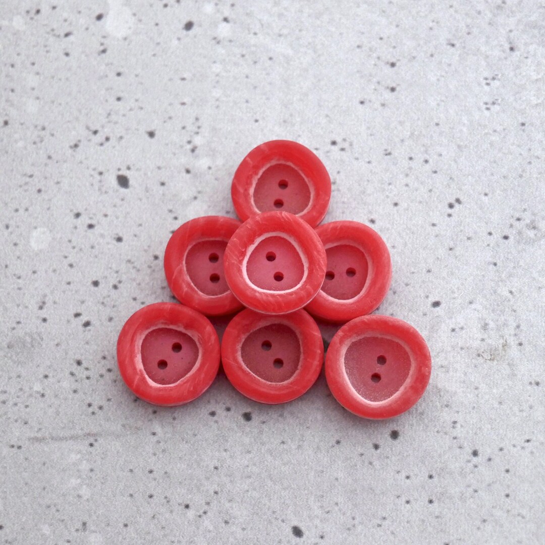 Two-tone Apple Red Buttons - CHOOSE ≈18mm .71", ≈23mm .90" - Candy-red ...